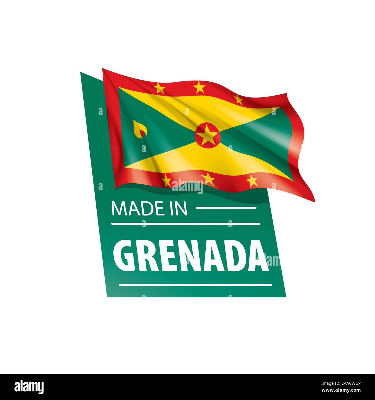 Grenada flag, vector illustration on a white background Stock Vector ...