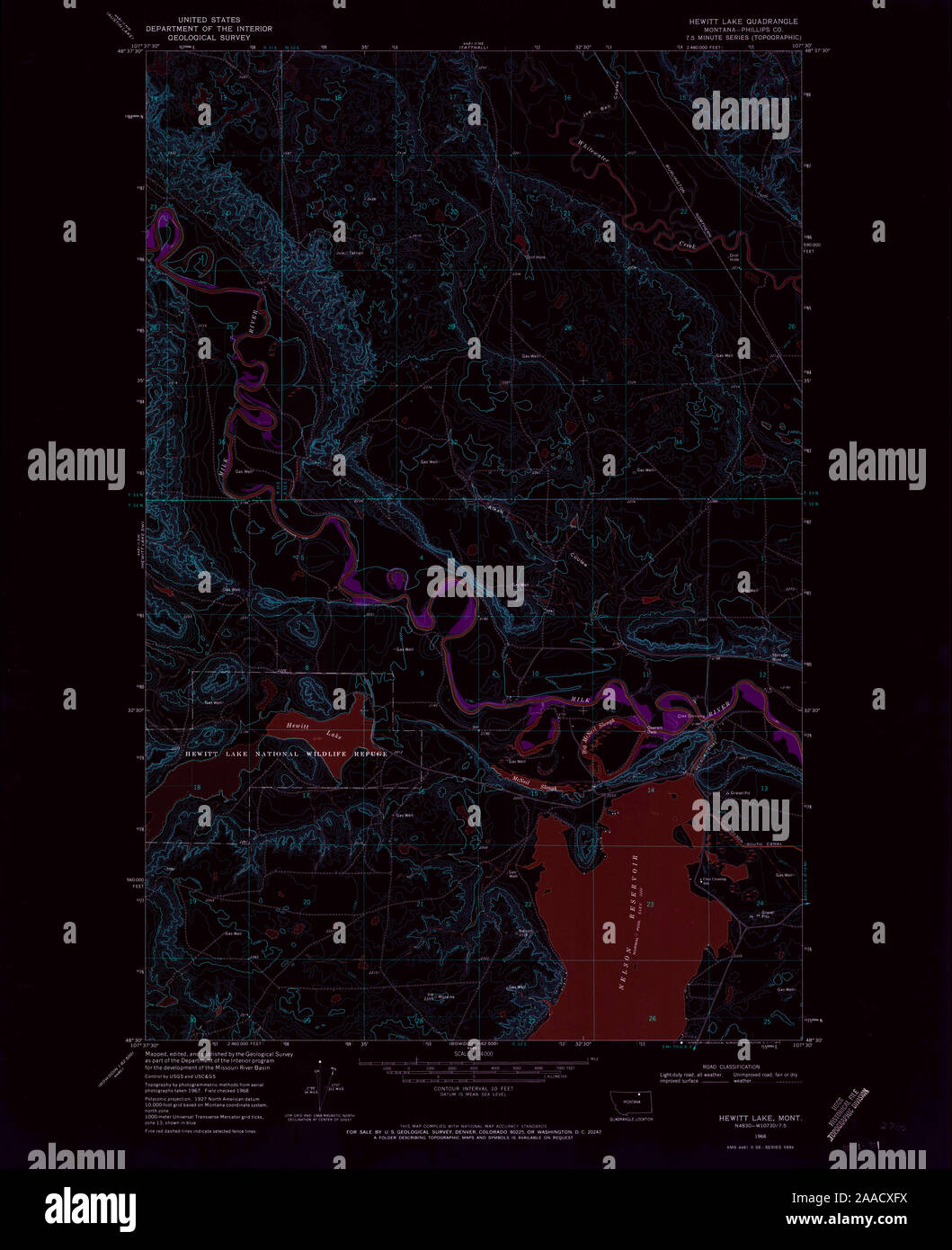 USGS TOPO Map Montana MT Hewitt Lake 264384 1968 24000 Inverted ...