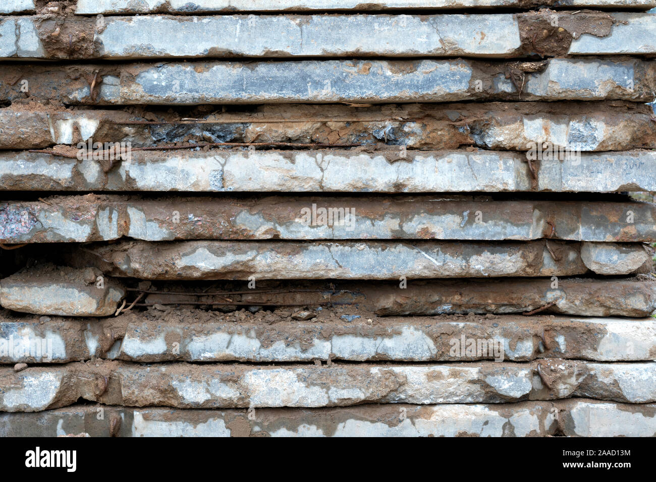 beautiful abstract building background - stack of old concrete floor ...