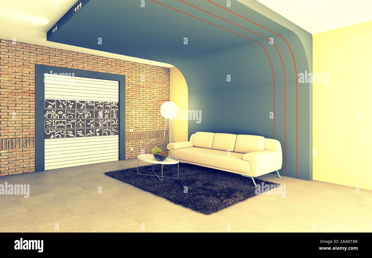 waiting area before fitness room Stock Photo - Alamy