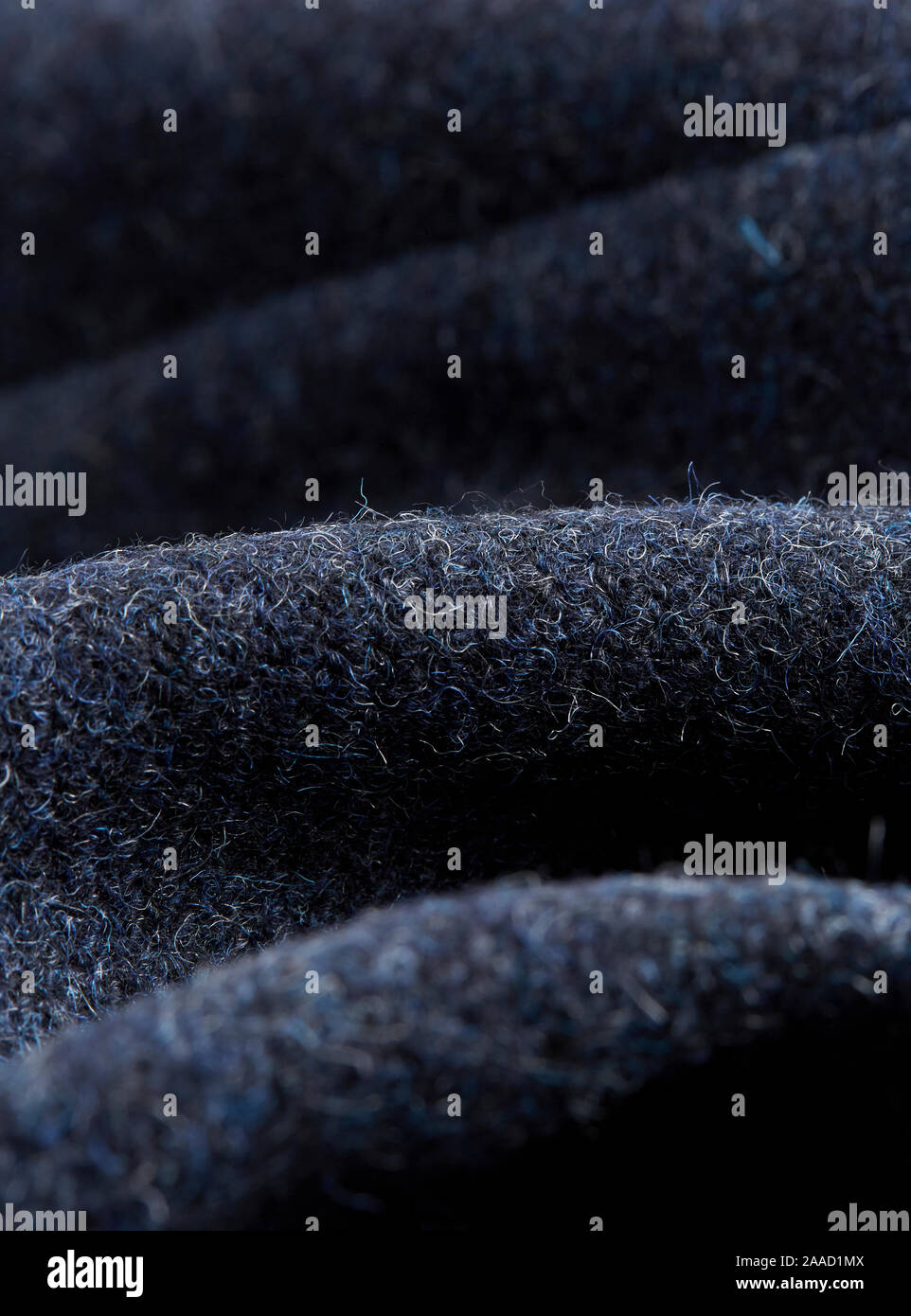 Hyper close-up textile. Fibers and pattern of the fabric shot in studio ...