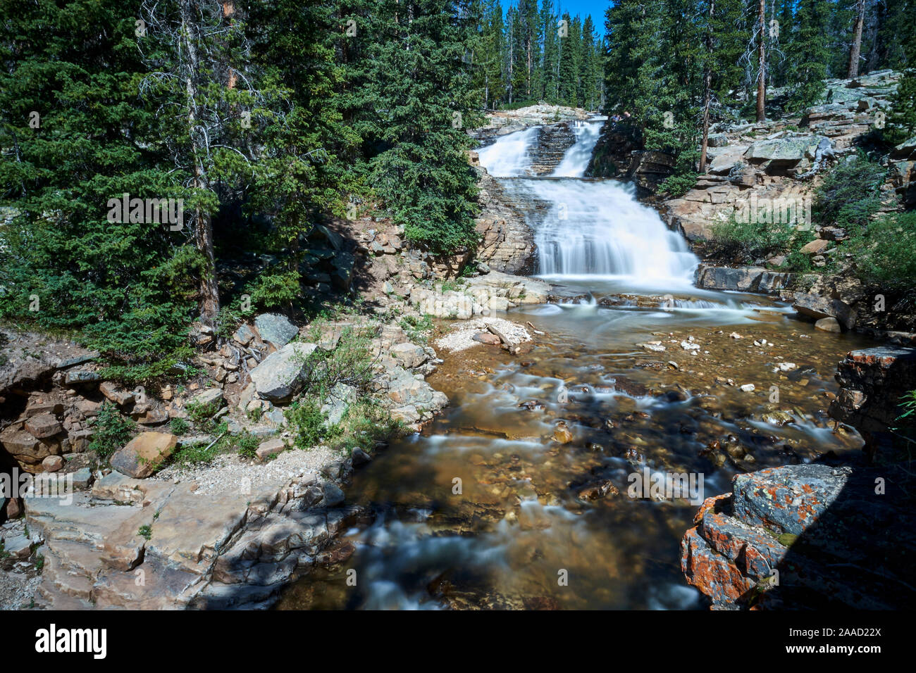 River and waterfall in the Uinta Mountains, Utah, USA Stock Photo - Alamy