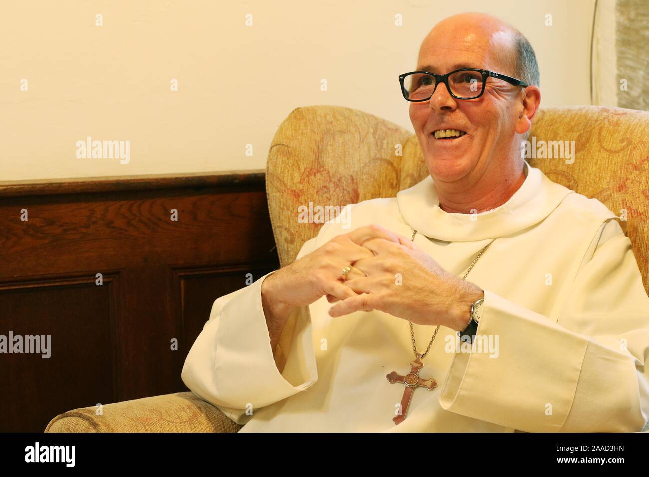 Father Martin, The Father Abbott of Prinknash Monastery Stock Photo - Alamy