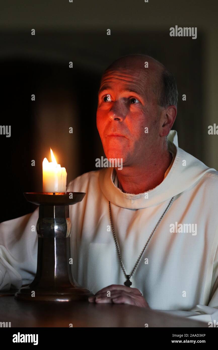 Father Martin, The Father Abbott of Prinknash Monastery Stock Photo - Alamy