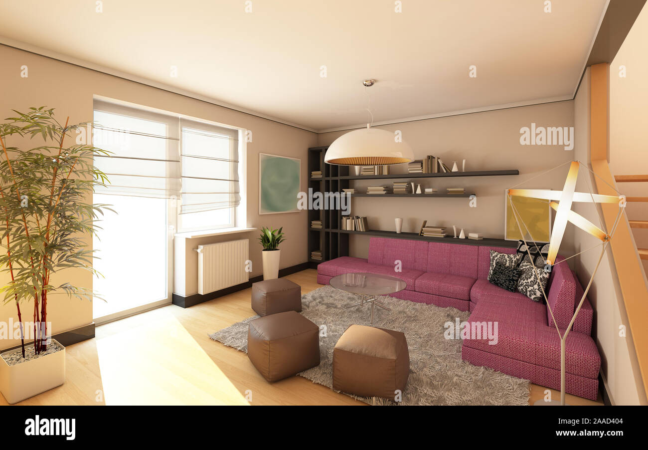 Living room in private house Stock Photo - Alamy