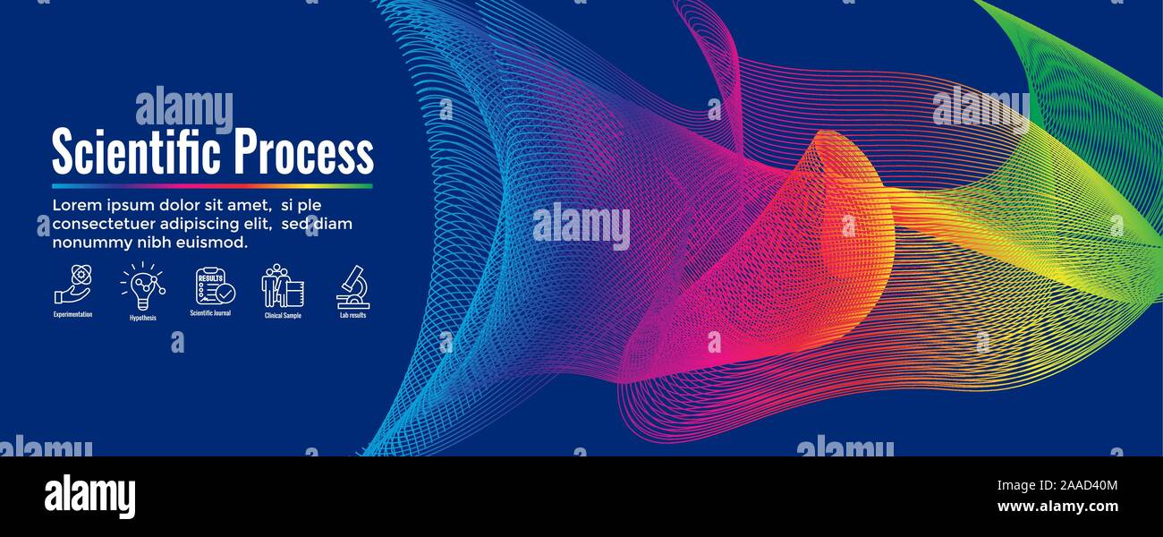 Scientific Process Icon Set & Web Header Banner Stock Vector Image ...