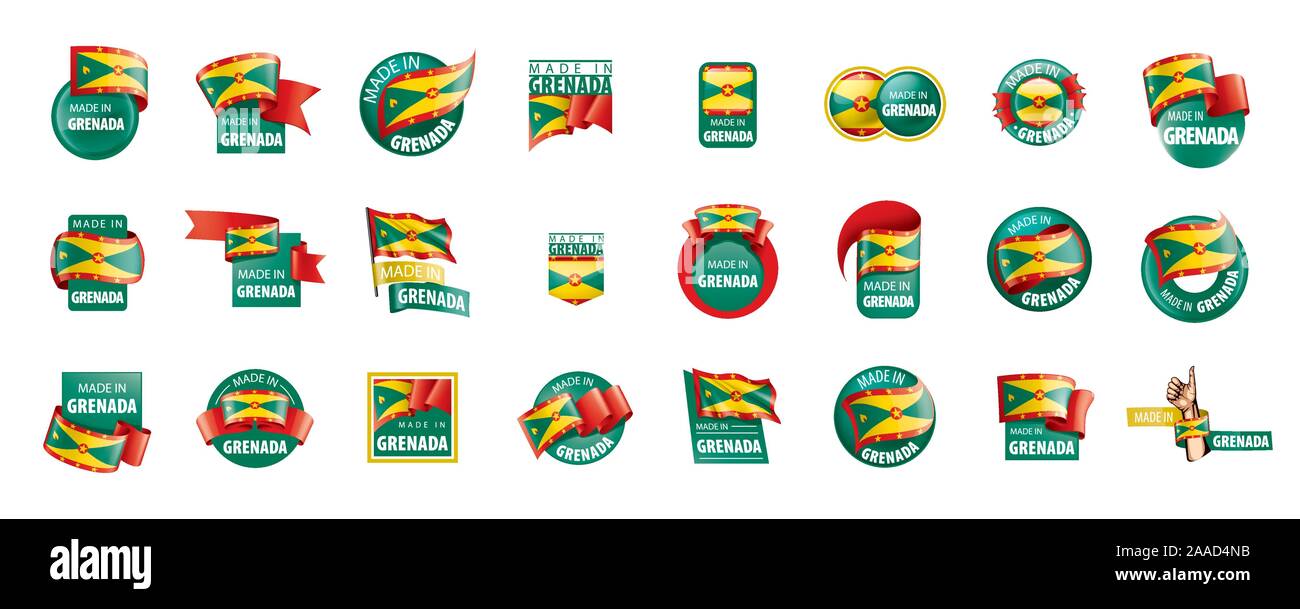 Grenada flag, vector illustration on a white background Stock Vector ...