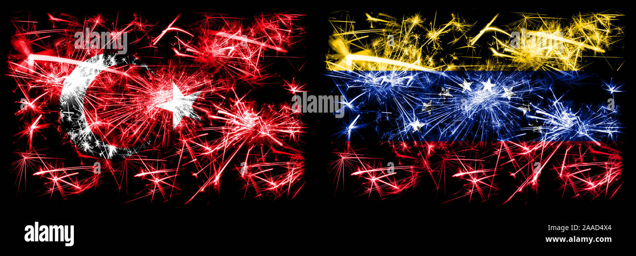 Turkey, Turkish vs Venezuela, Venezuelan New Year celebration sparkling ...