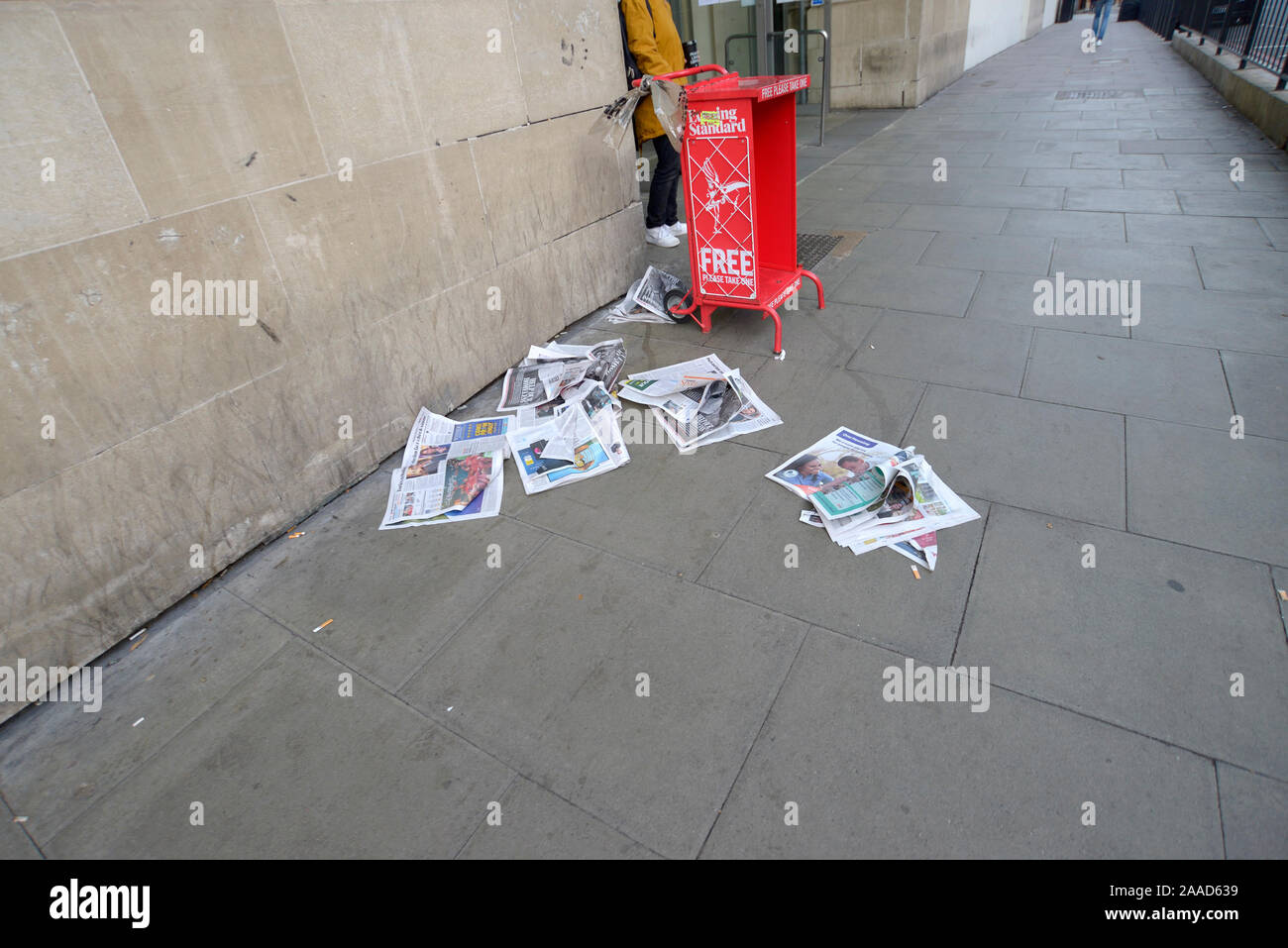 London, England, UK. Free newspapers littering the pavement (London ...