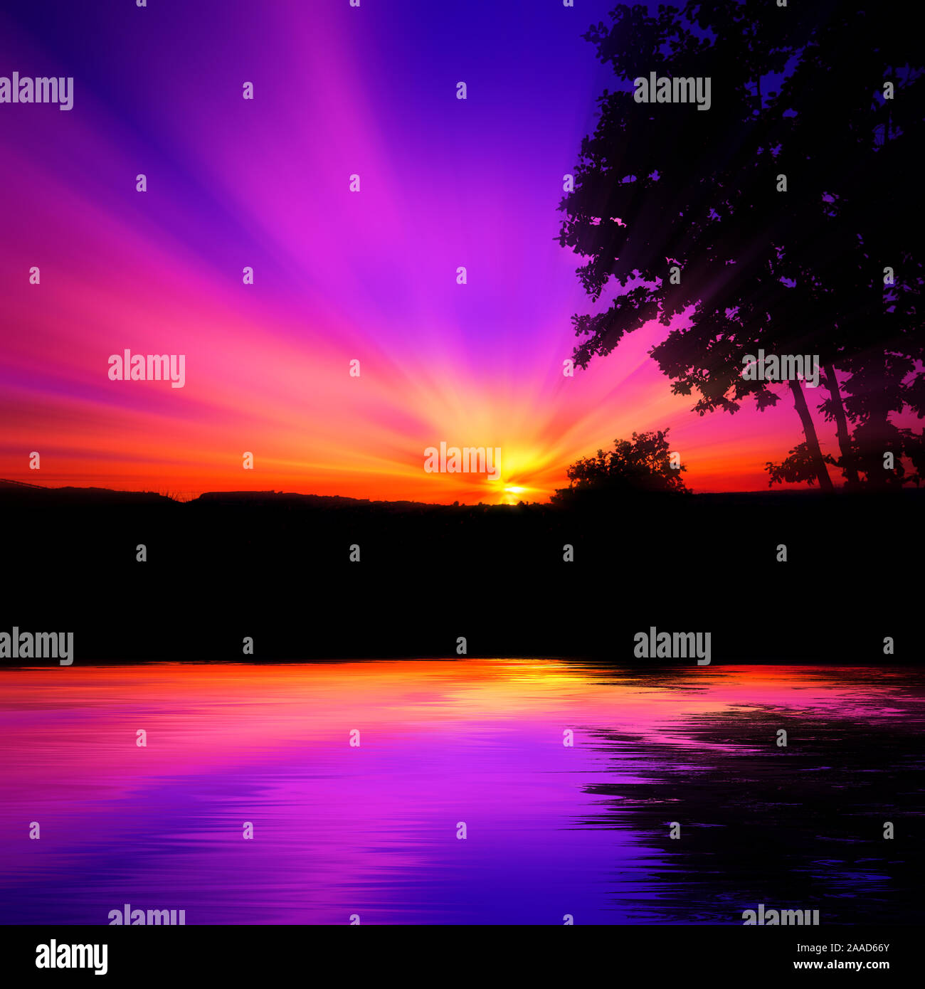 Red and purple sunset hi-res stock photography and images - Alamy