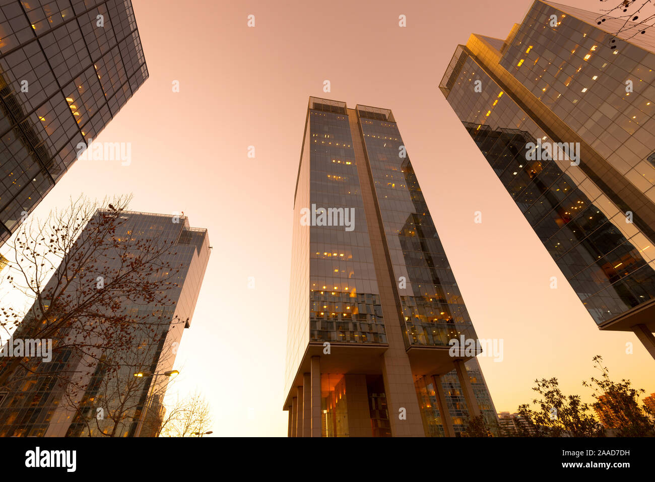 Office buildings at financial district known as Nueva Las Condes in ...