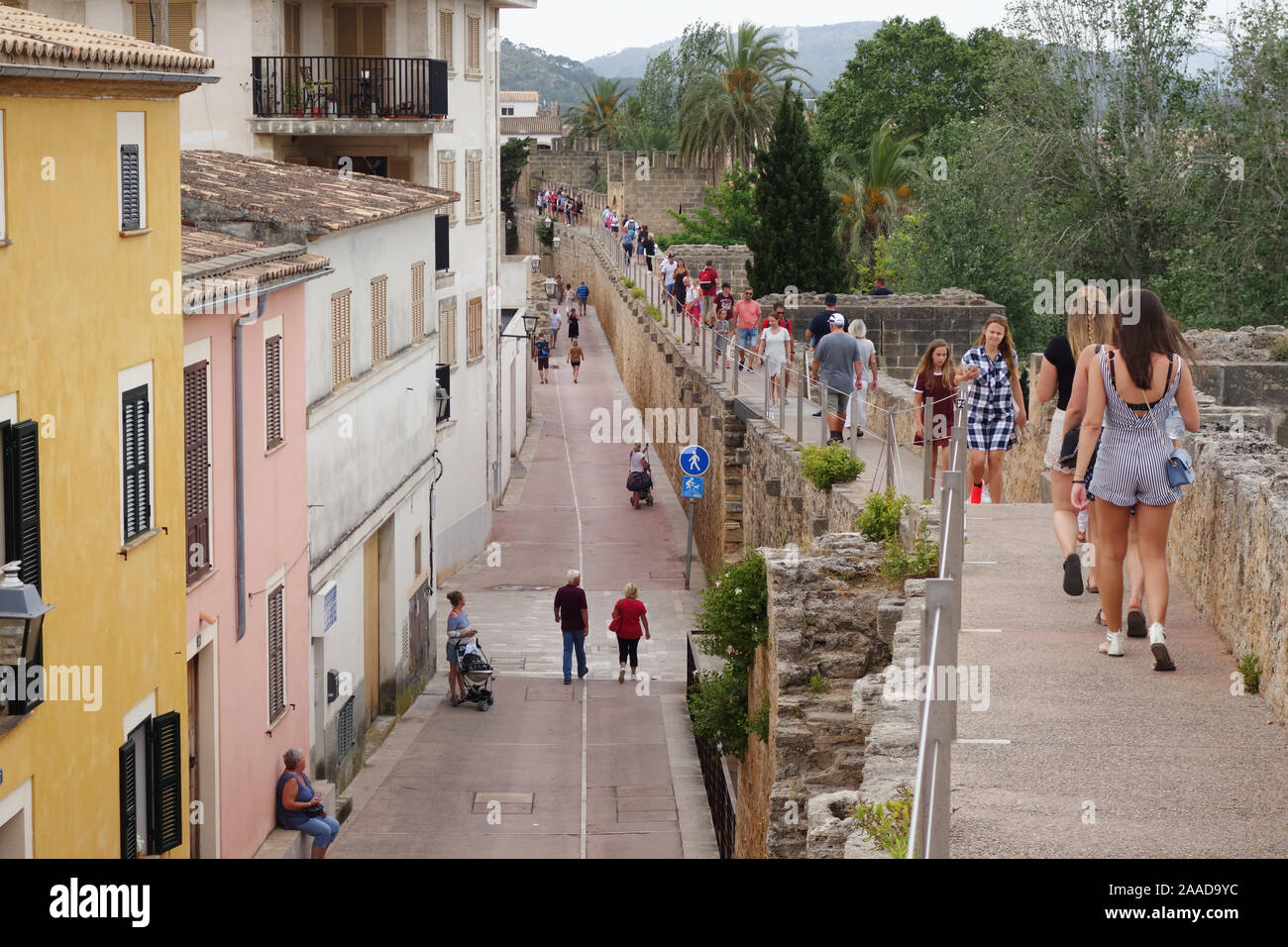 medieval town walls of Alcudia old town, Mallorca Spain Stock Photo - Alamy