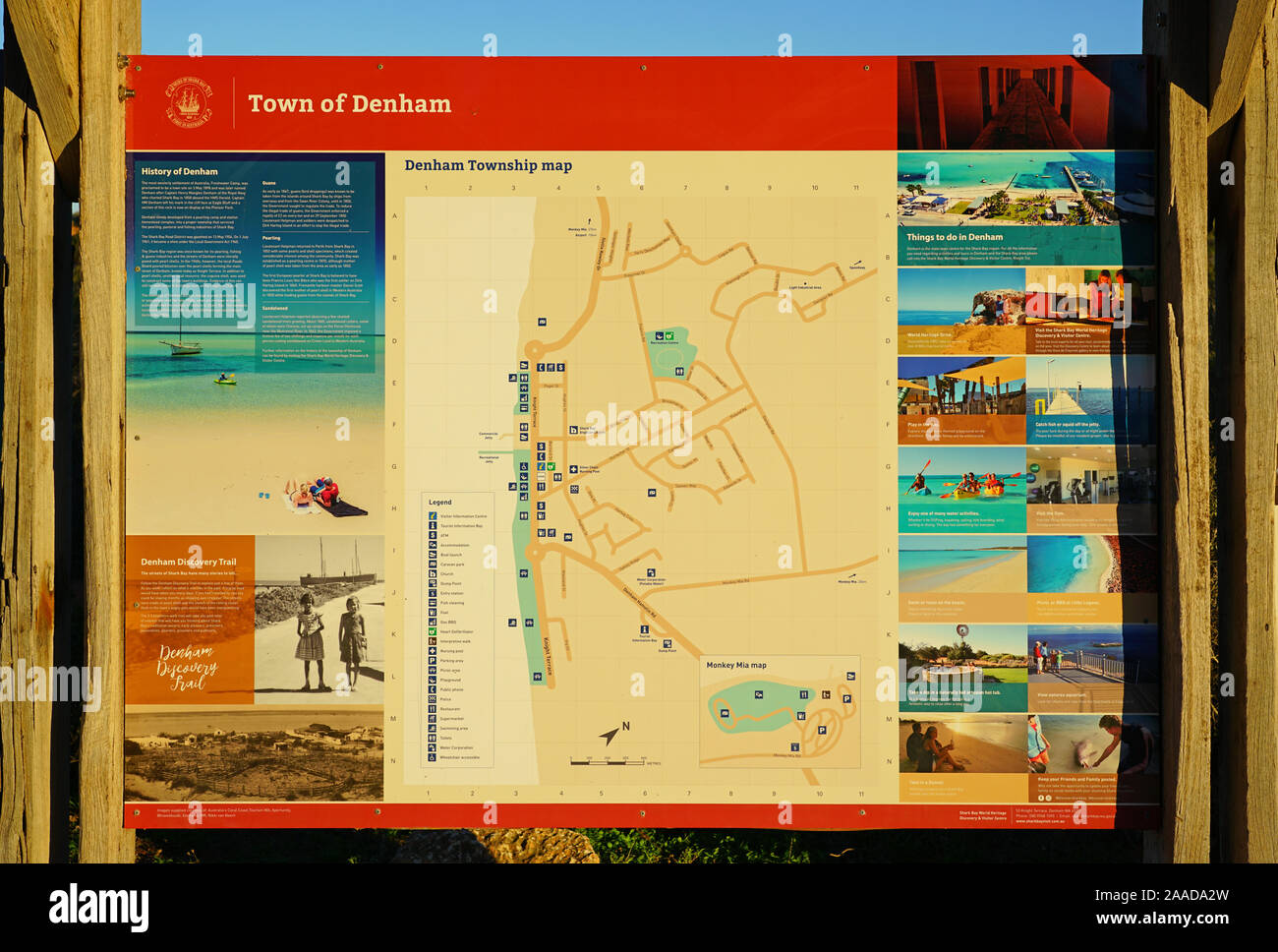 DENHAM, AUSTRALIA -7 JUL 2019- View of the town of Denham, Shark Bay ...