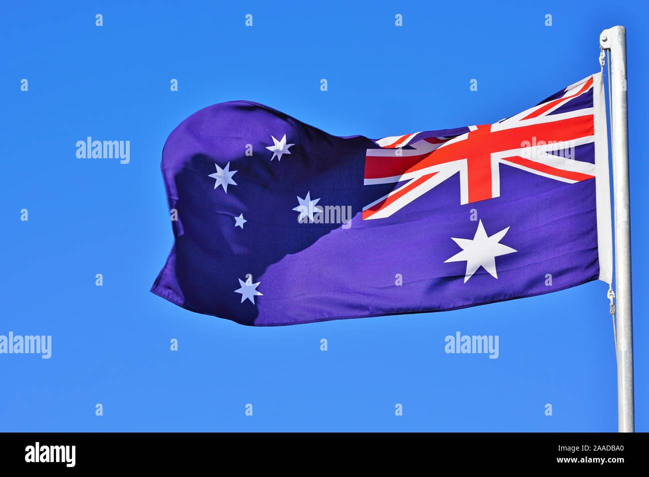 A red, white and blue Australian flag Stock Photo - Alamy
