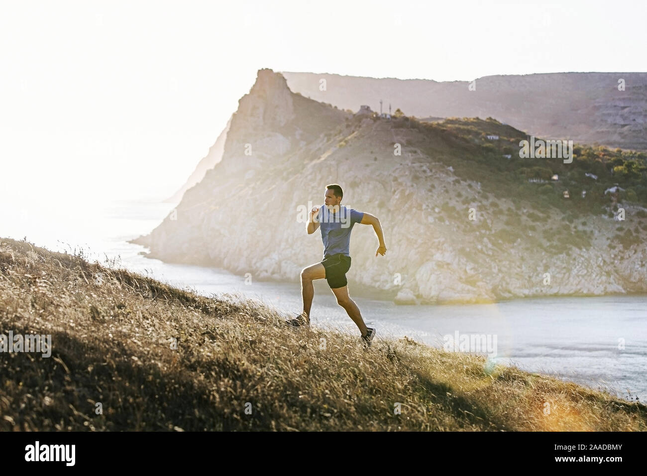Man running rock path hi-res stock photography and images - Alamy