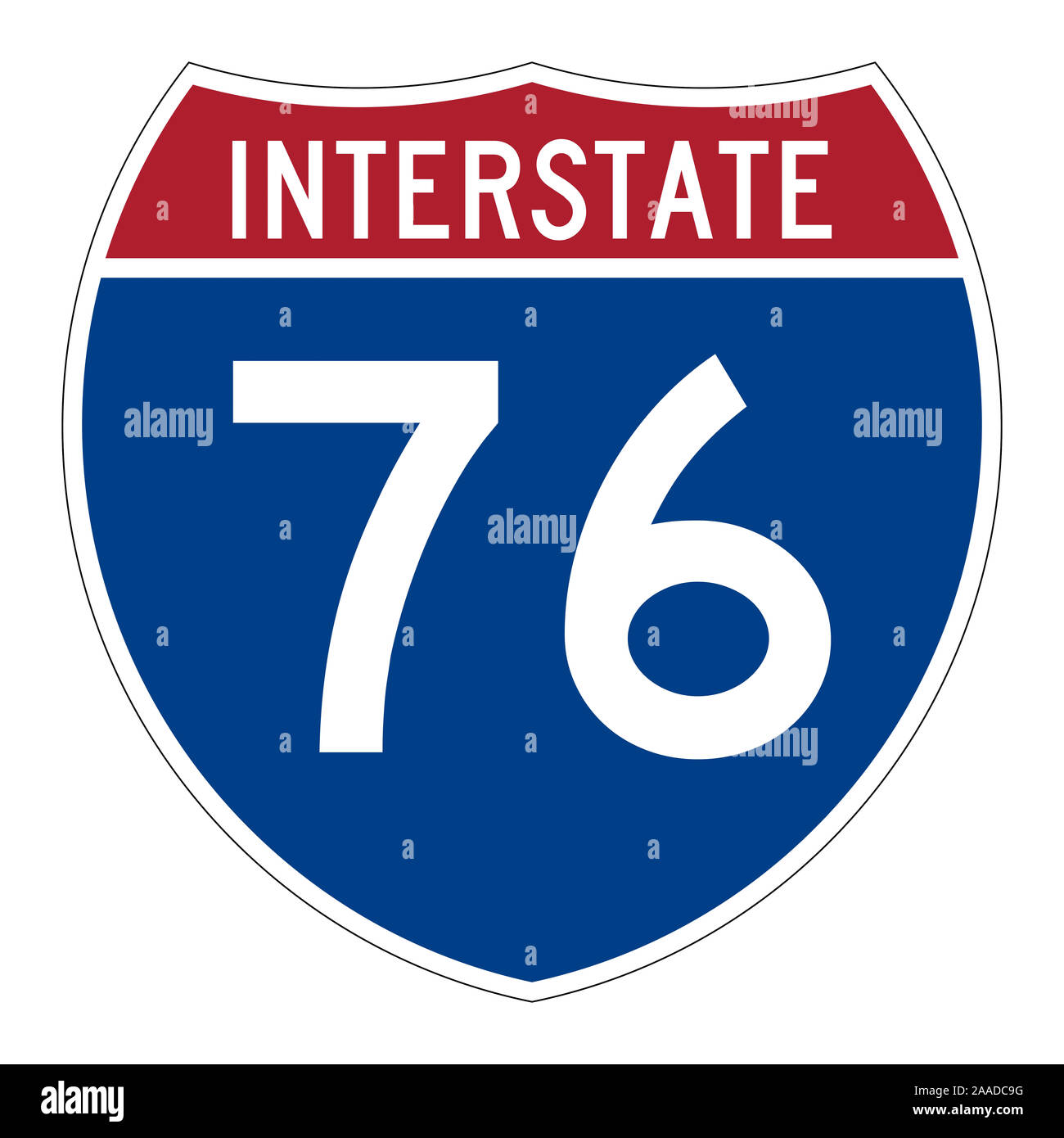 Interstate highway 76 road sign Stock Photo - Alamy