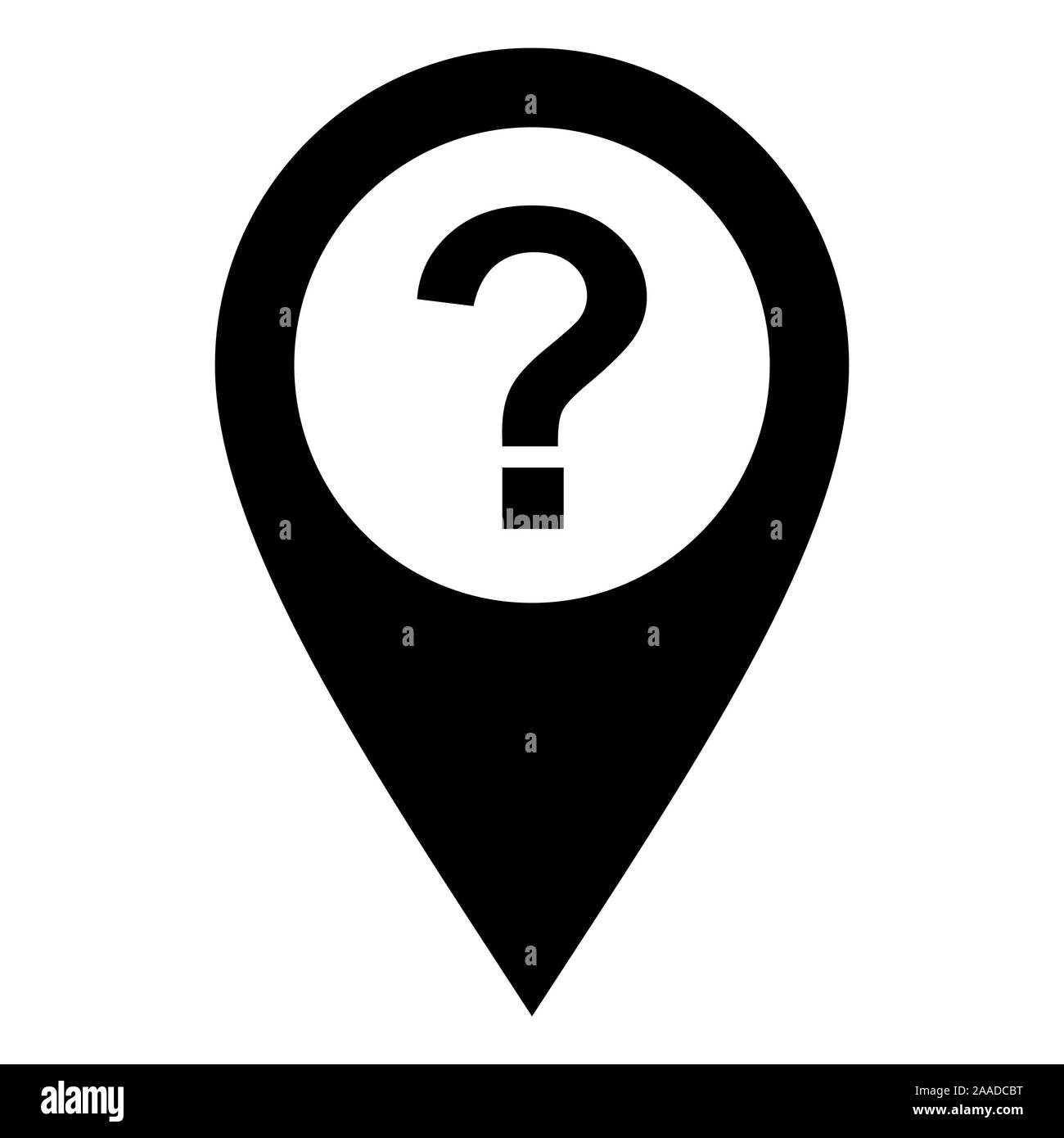 Question mark and location pin Stock Photo - Alamy