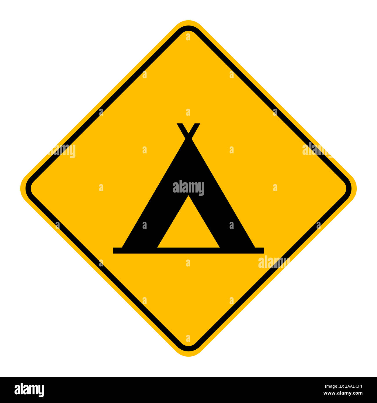 Tent and road sign Stock Photo - Alamy