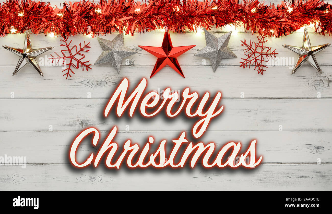 Merry Christmas message written below a string of christmas lights and ...