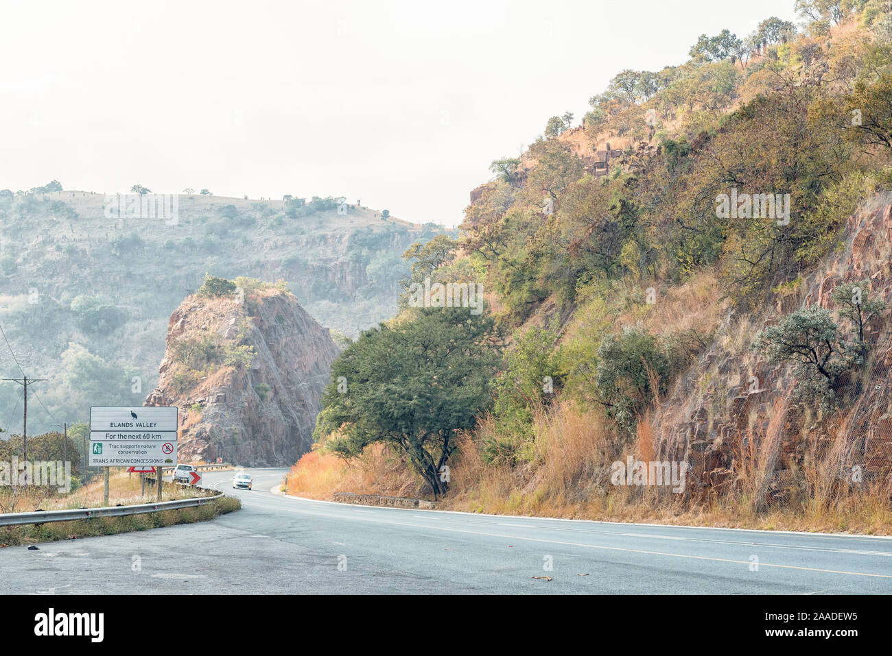 WATERVAL BOVEN, SOUTH AFRICA - MAY 22, 2019: A view of road N4 in the ...