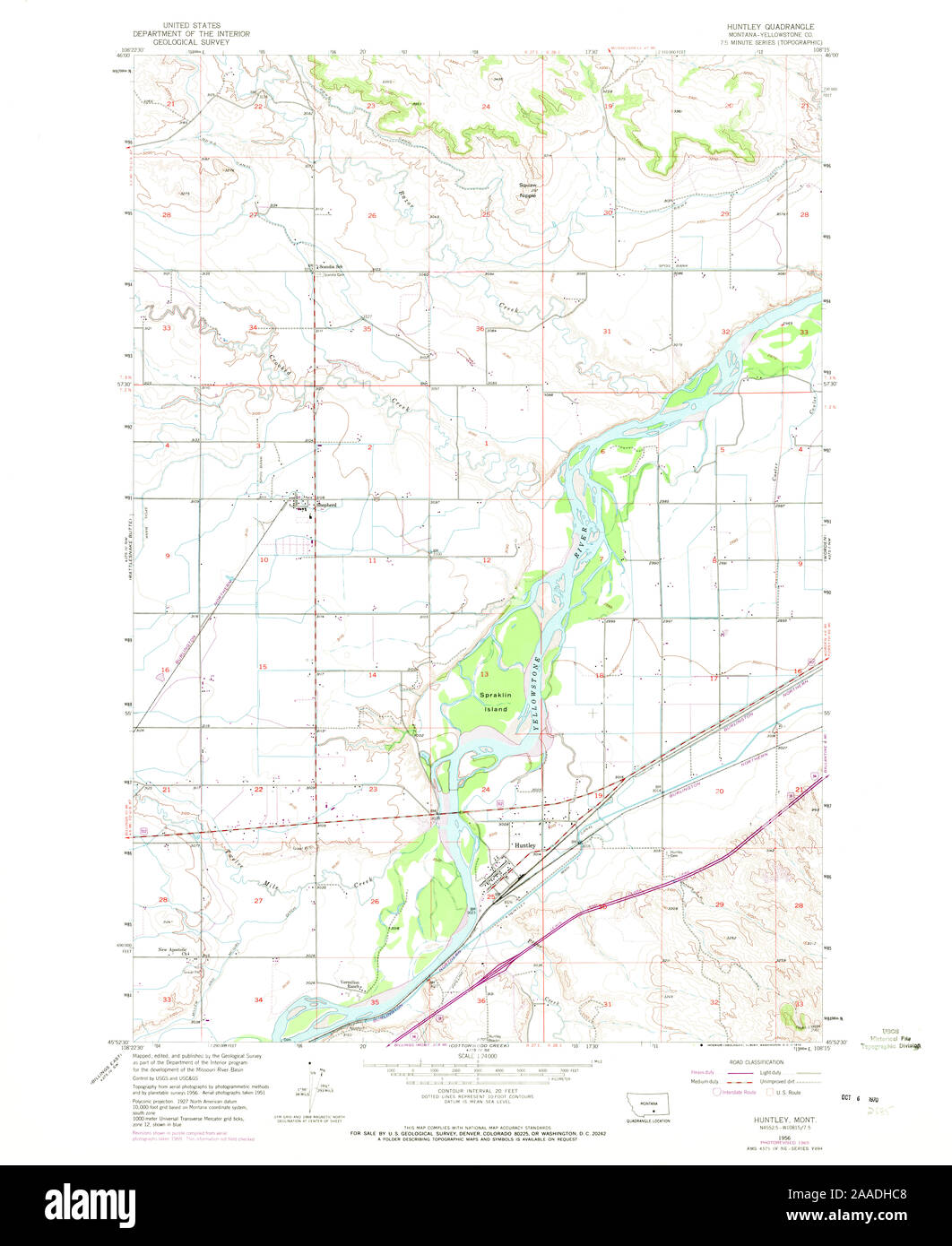 Map of huntley montana Cut Out Stock Images & Pictures - Alamy