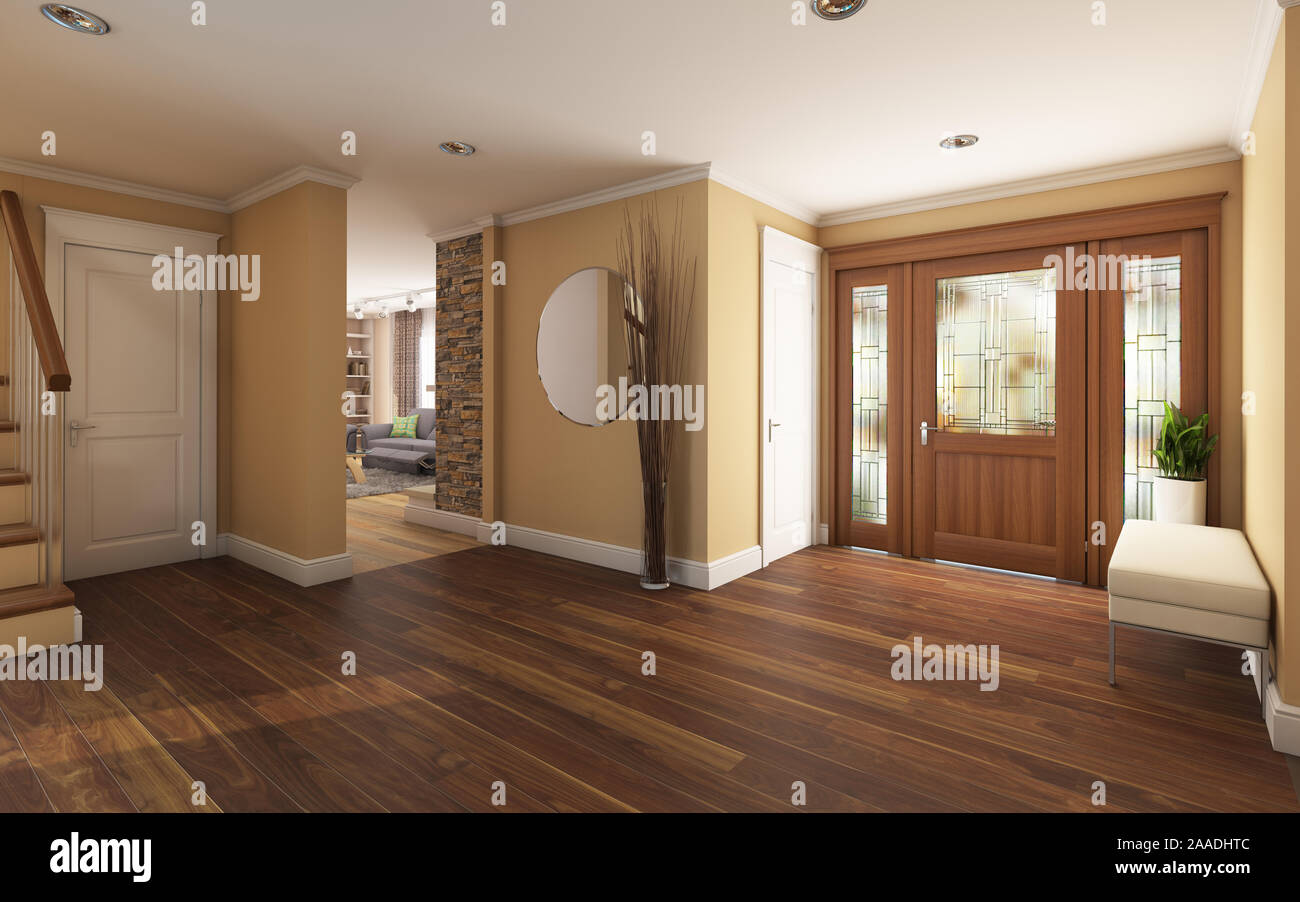 Big Foyer in Country House Stock Photo - Alamy