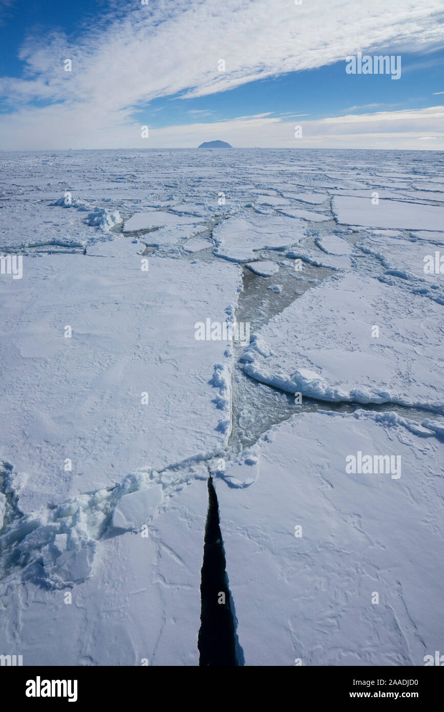 Sea ice, near Mount Terror and Mount Erebus Ross Sea, Antarctica ...