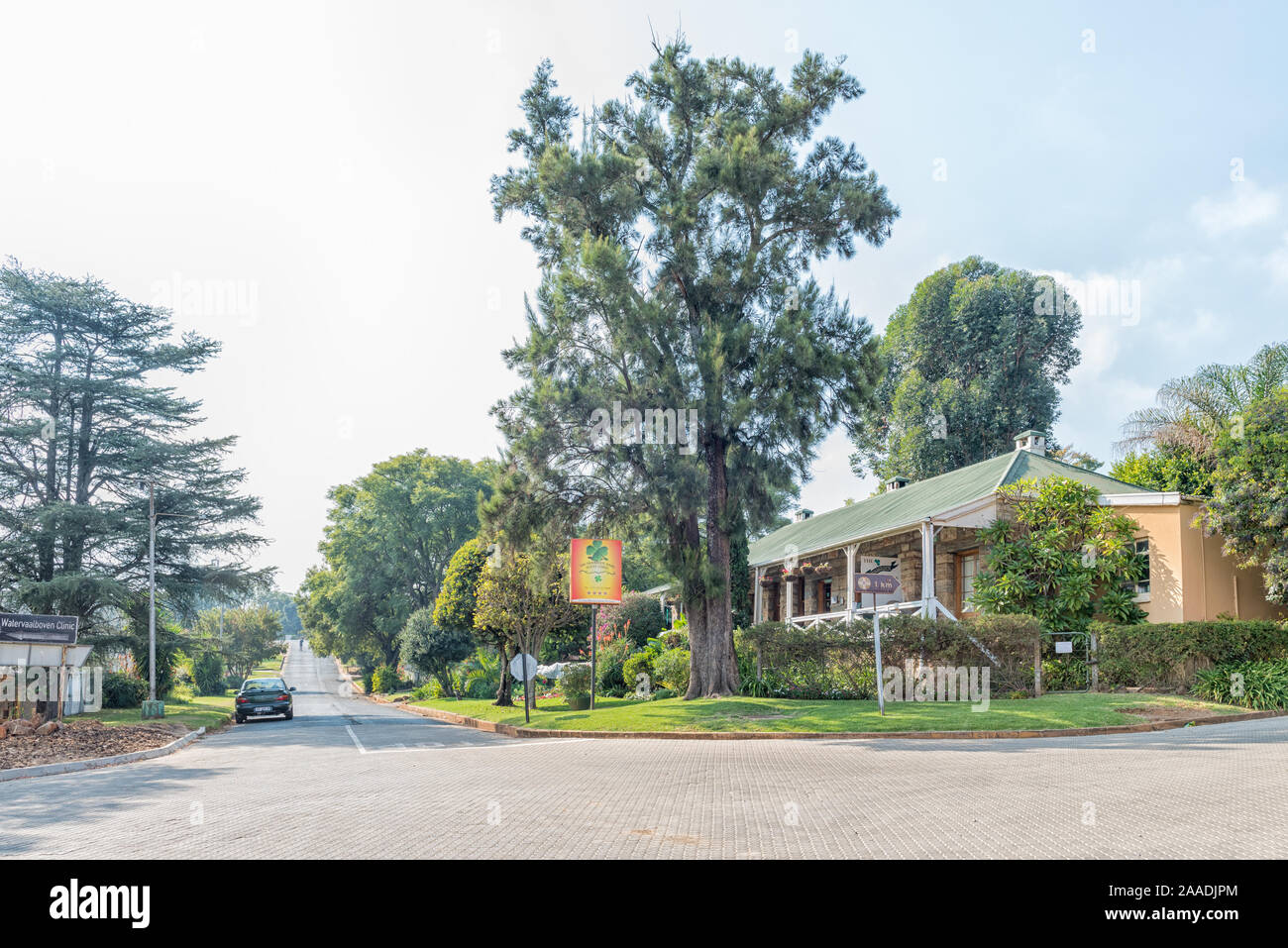 WATERVAL BOVEN, SOUTH AFRICA - MAY 22, 2019: A street scene, with the ...