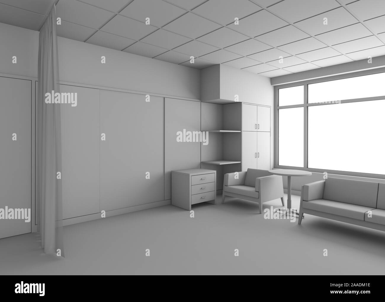 Hospital in flat style Black and White Stock Photos & Images - Alamy