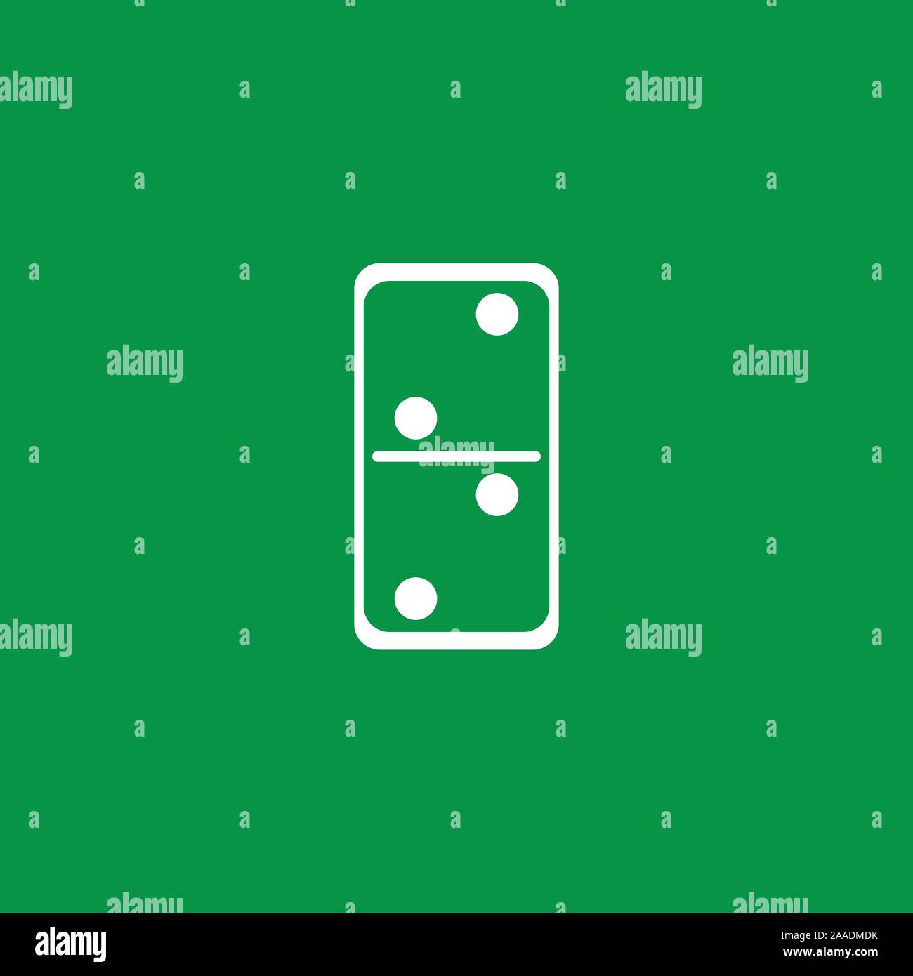 white dominoes card in green baground vector symbol Stock Vector Image ...