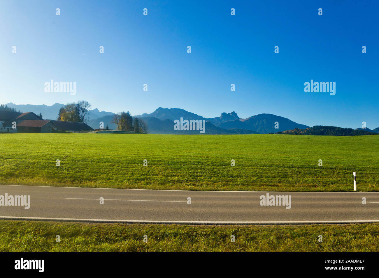 Romantic scenery of Bavaria area, take a train to Fussen town Stock ...