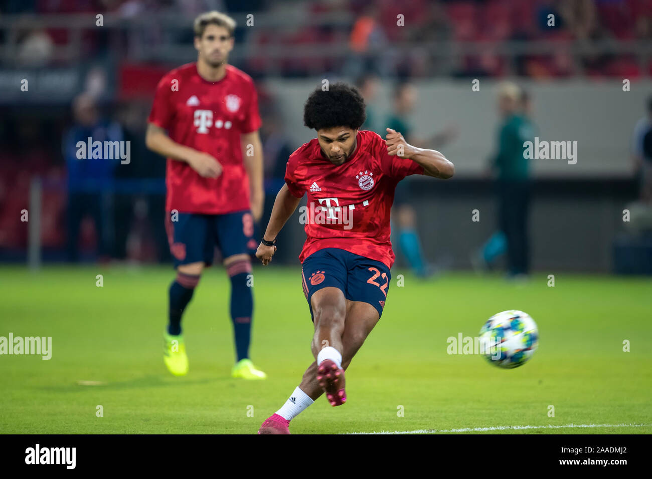 Piraeus, Greece - October 22, 2019: Player of Bayern Serge Gnabry in ...