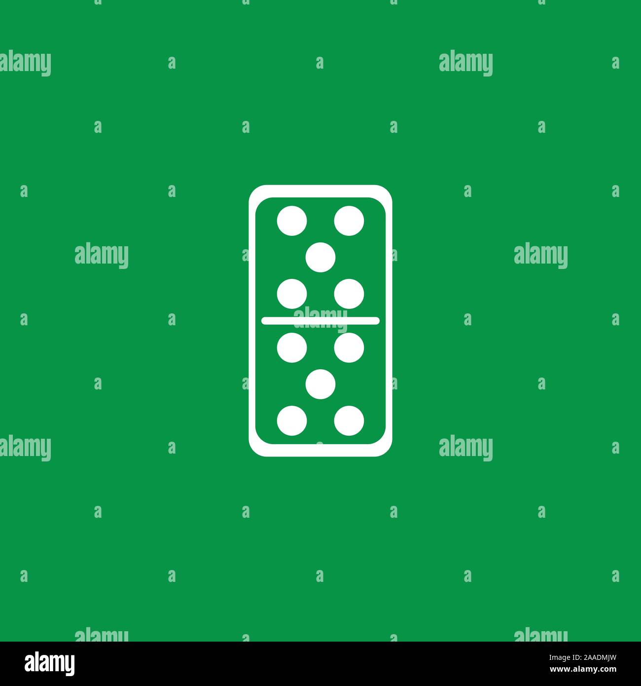 white dominoes card in green baground vector symbol Stock Vector Image ...