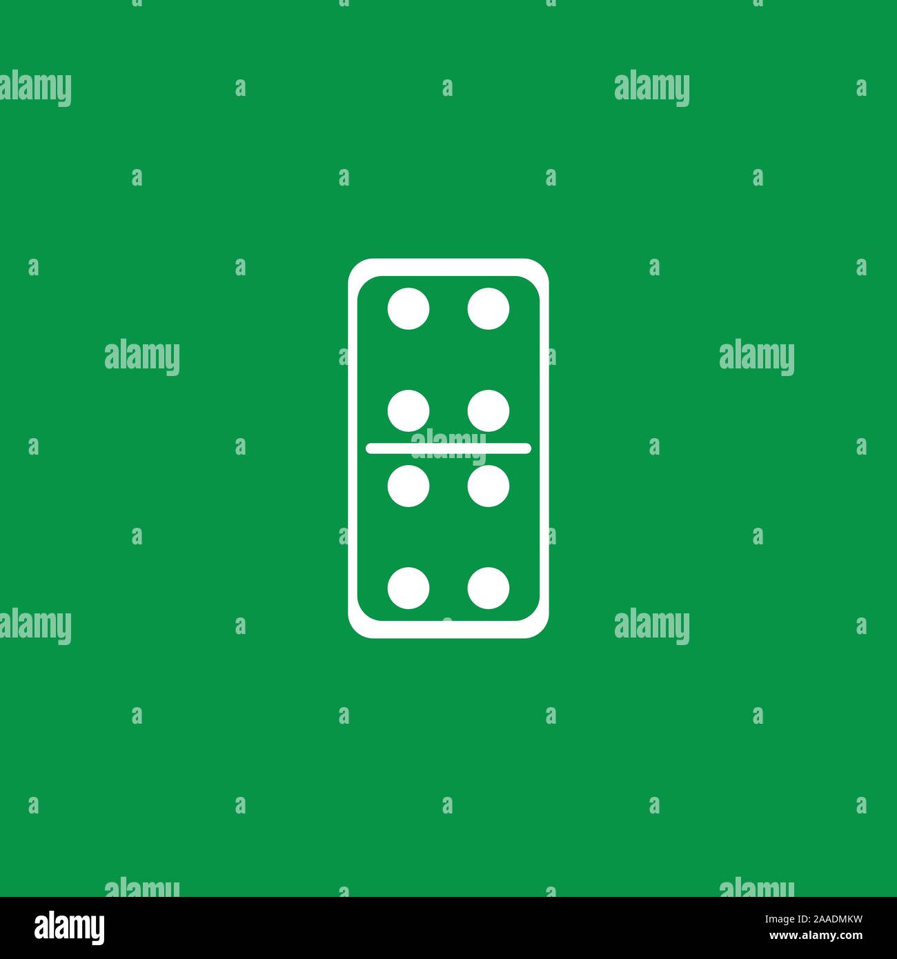 white dominoes card in green baground vector symbol Stock Vector Image ...