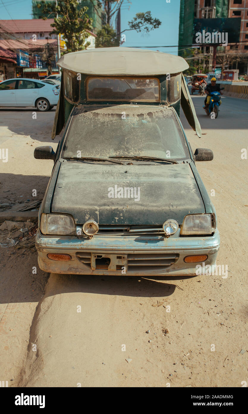 Old broken and rusty Car in summer Asia Stock Photo - Alamy