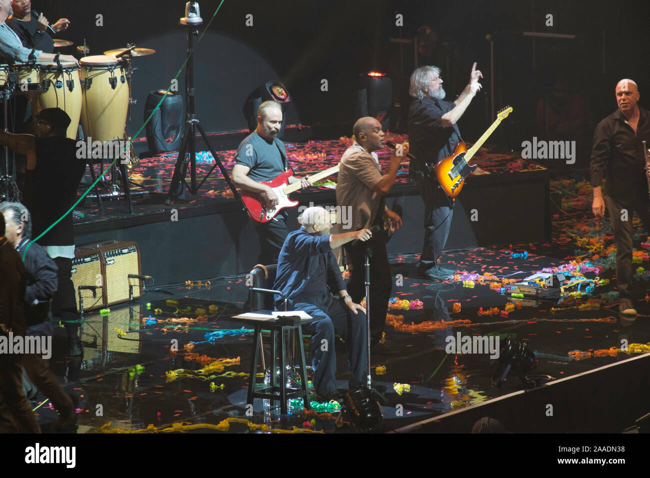 Phil Collins in concert at the Genting Arena, Birmingham Stock Photo ...
