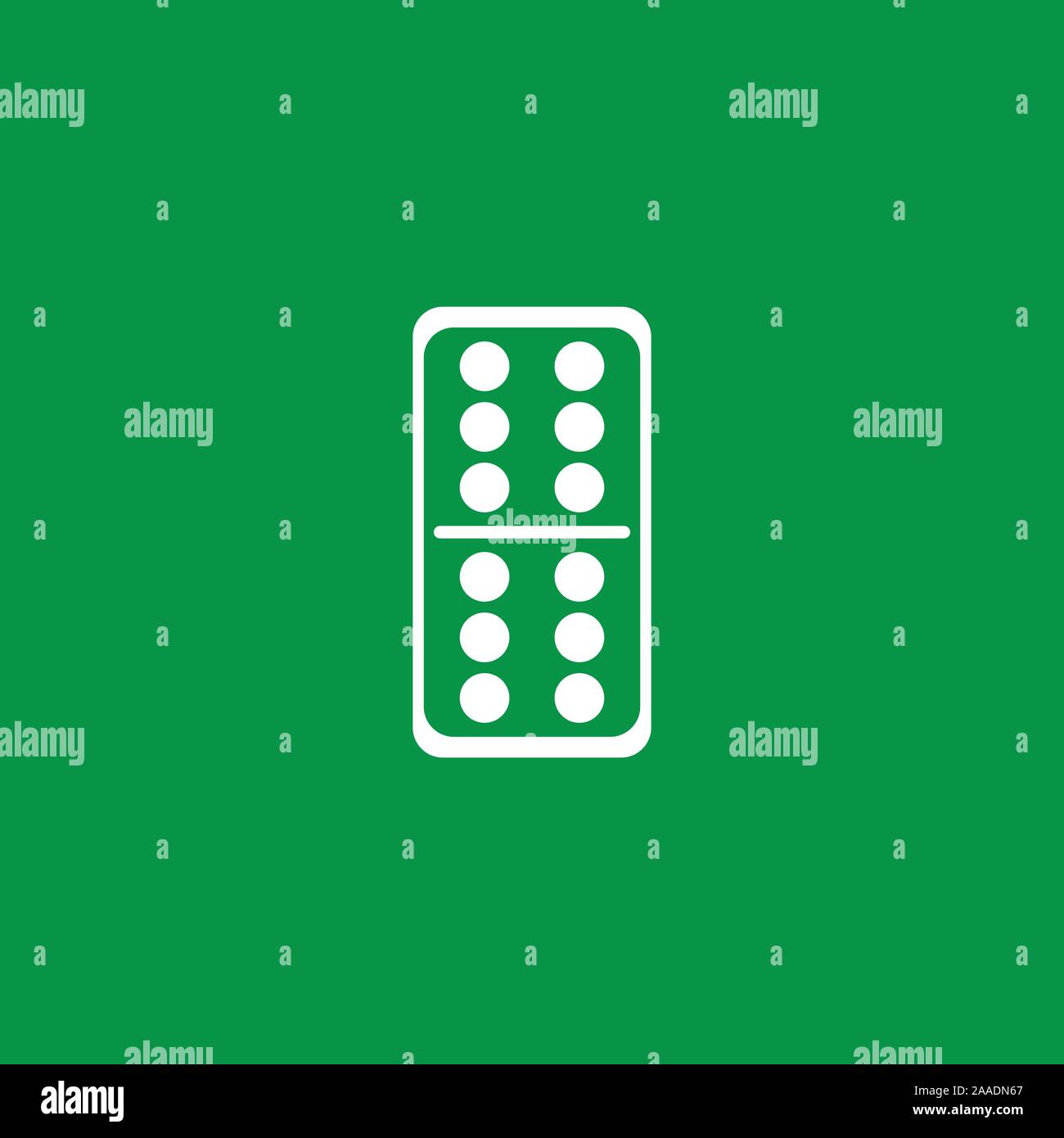 white dominoes card in green baground vector symbol Stock Vector Image ...