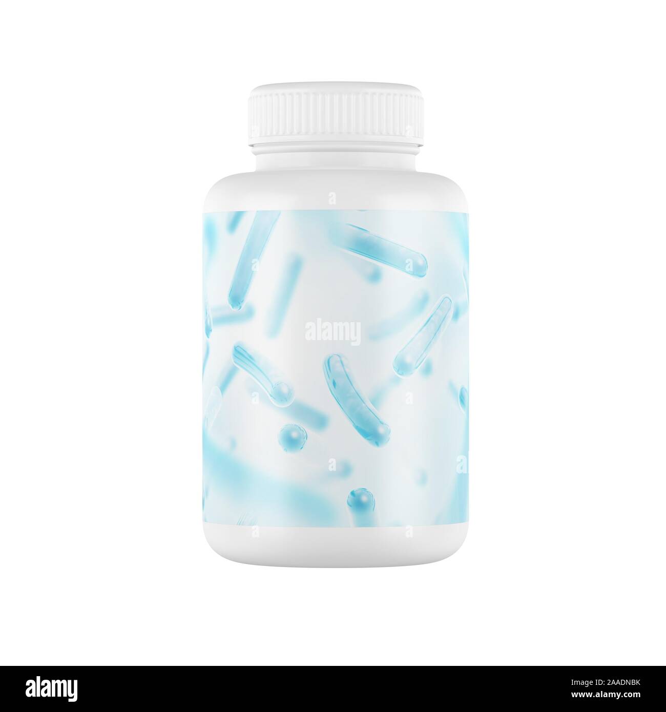 White plastic pill packer bottle isolated on white background. Capsules ...