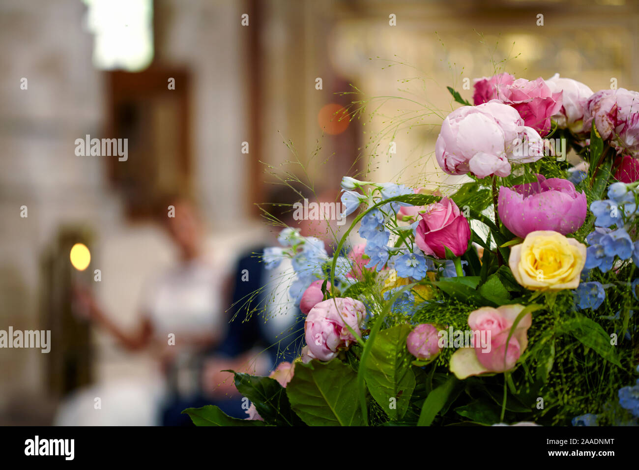 Wedding flowers, bridal bouquet closeup. Decoration made of roses ...
