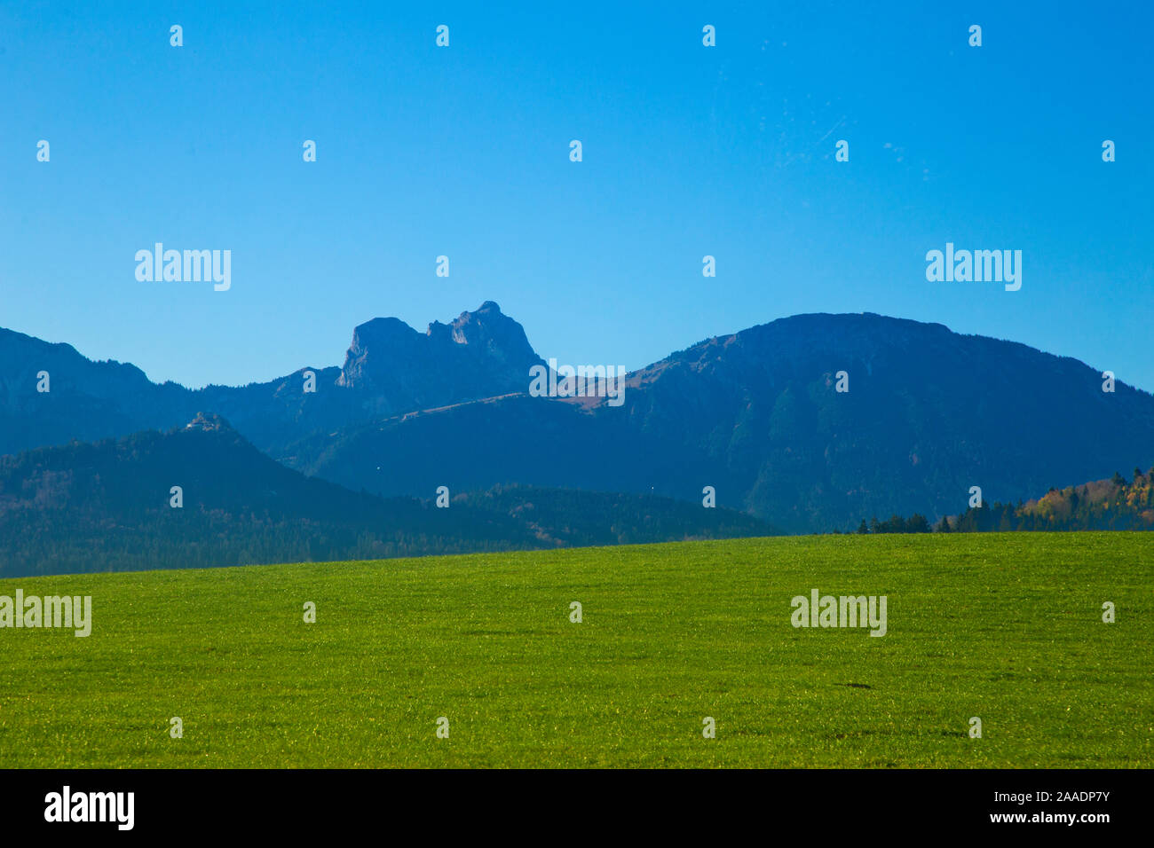 Romantic scenery of Bavaria area, take a train to Fussen town Stock ...