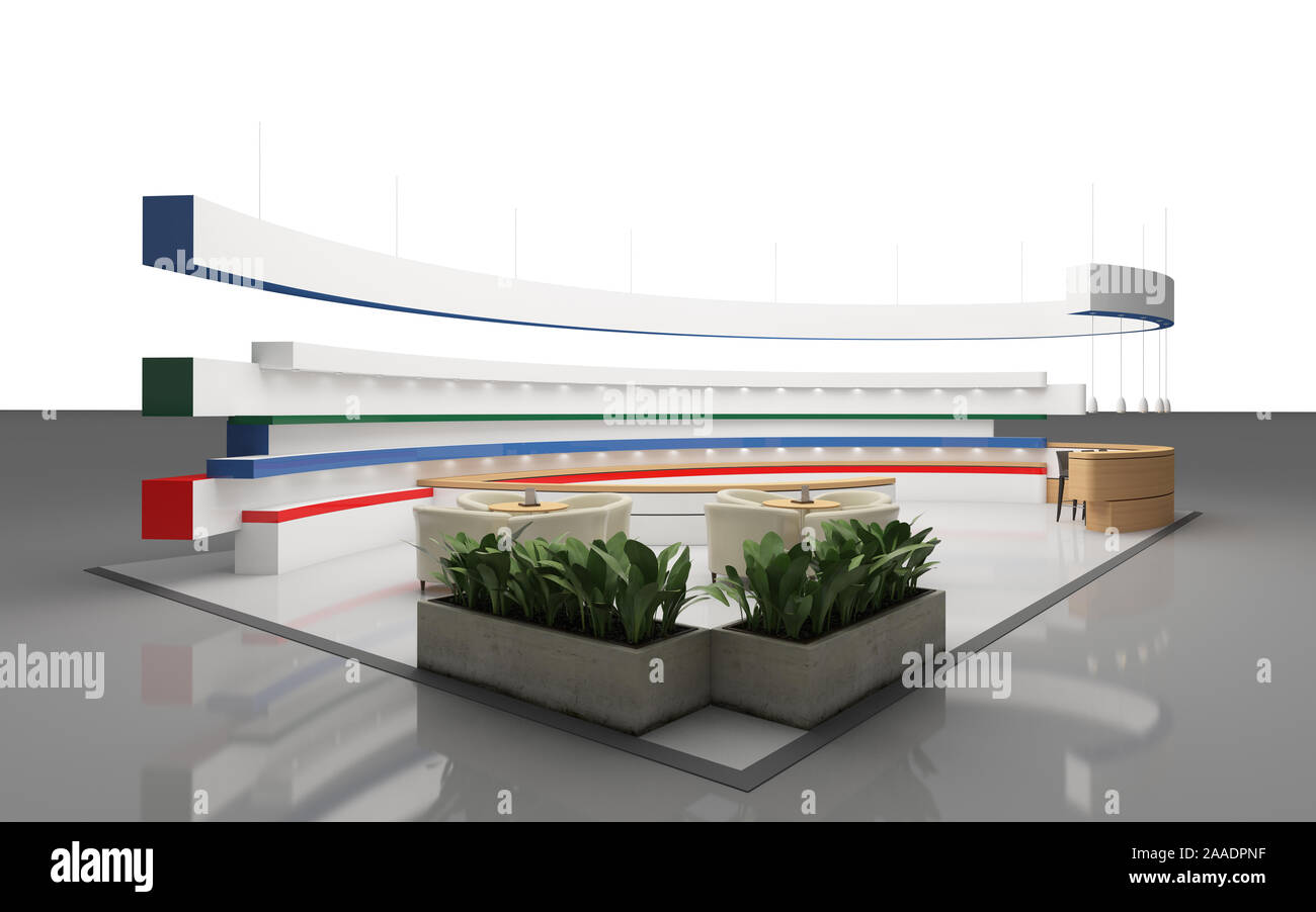 Exhibition Stand with round shape Stock Photo - Alamy