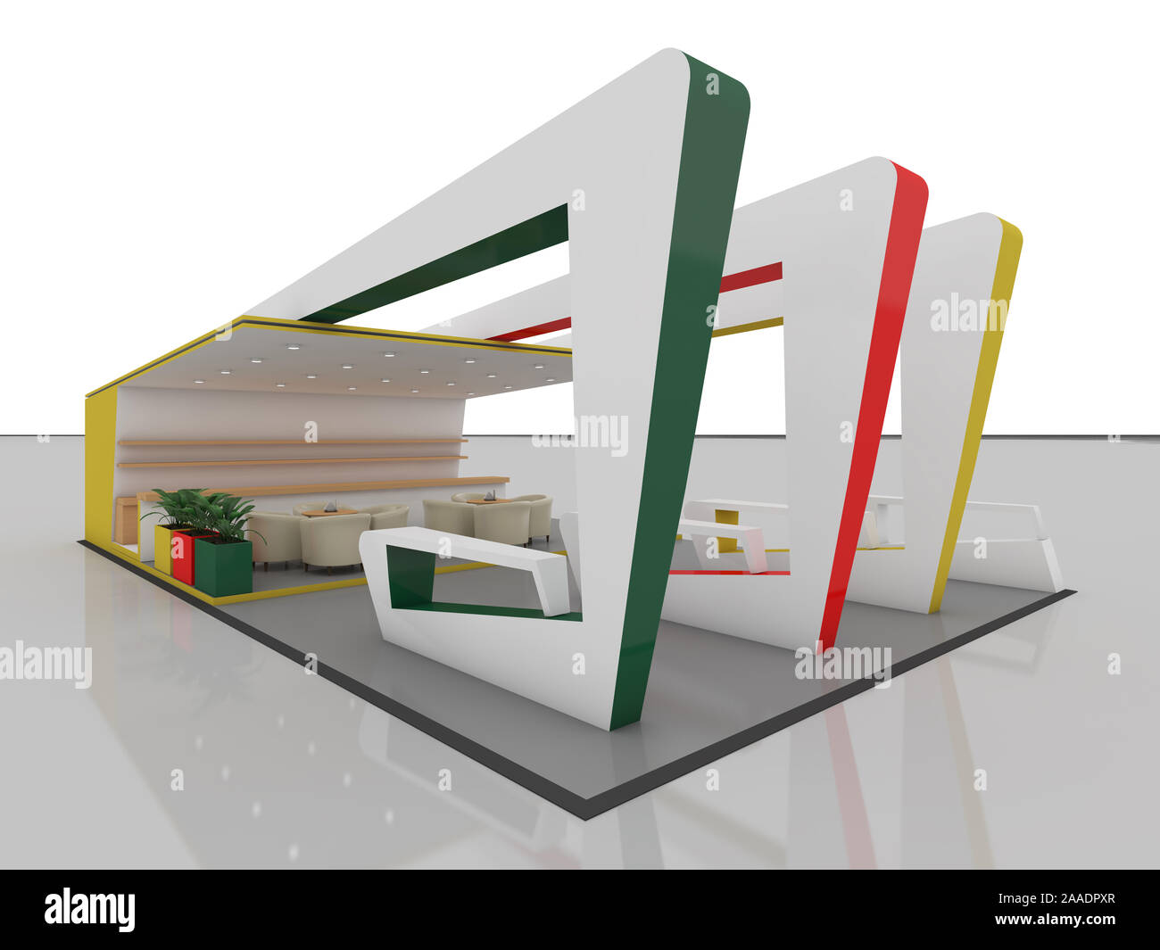 Exhibition Stand In Three Colors Stock Photo - Alamy