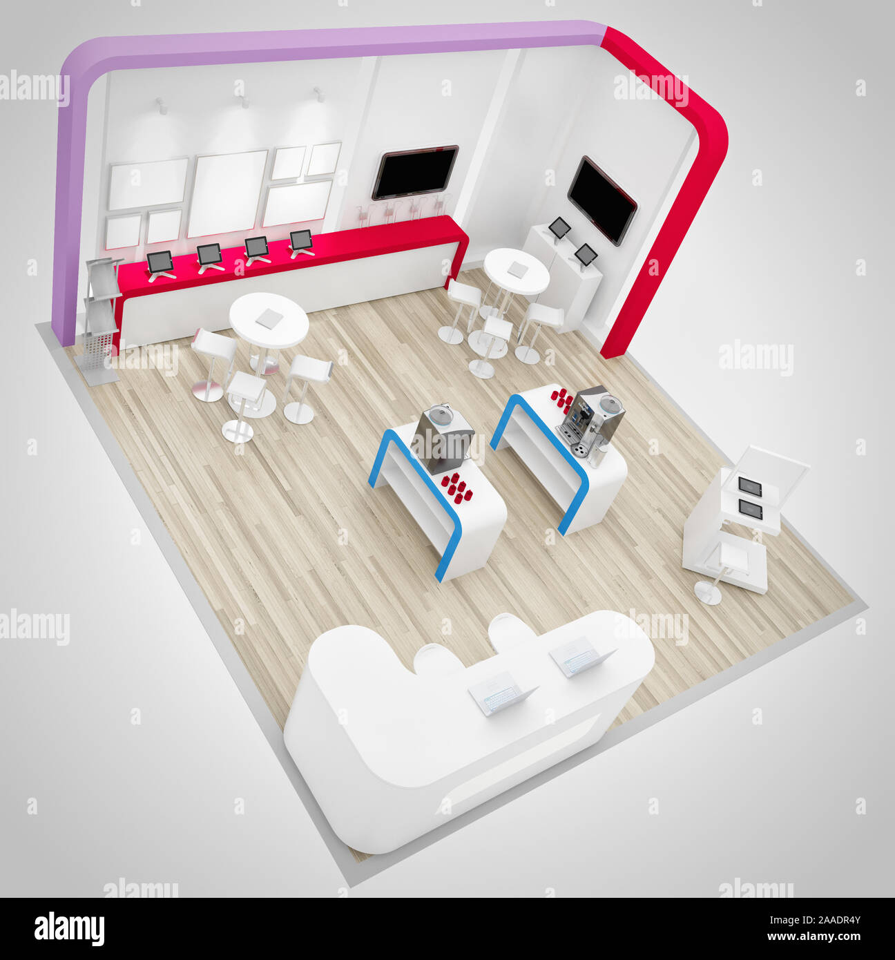 violet exhibition stand Stock Photo - Alamy