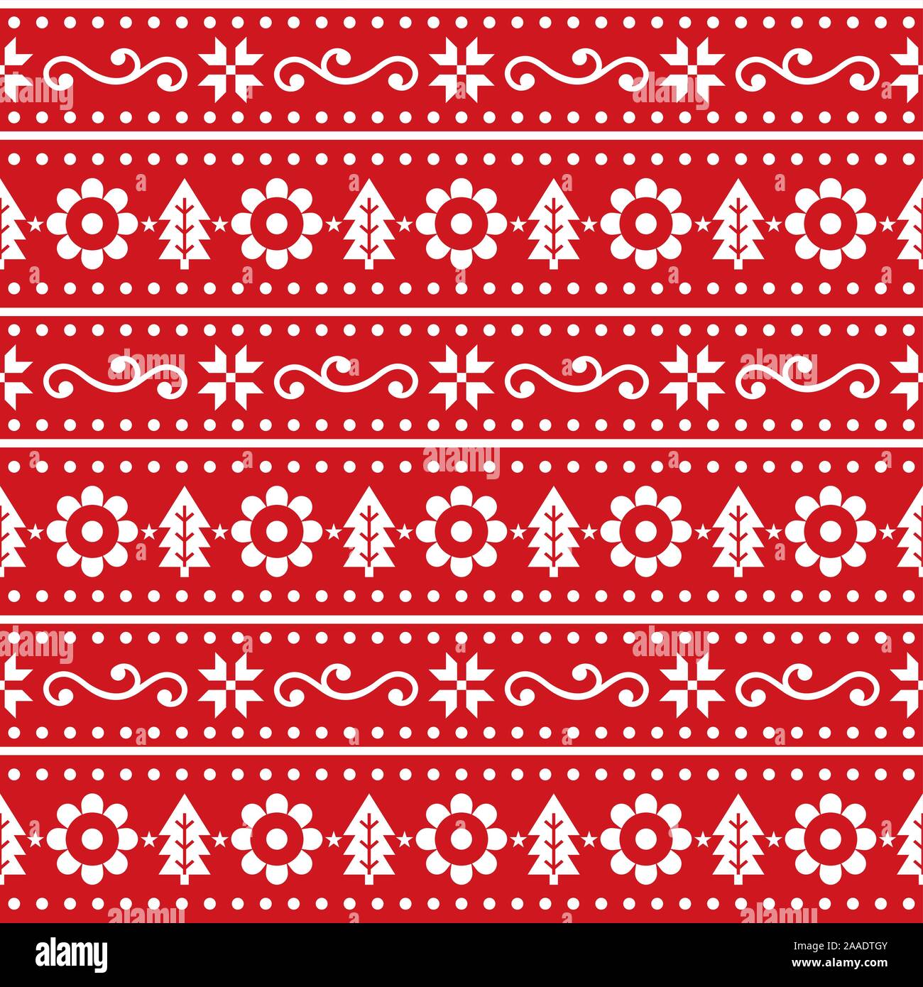 Scandinavian Christmas folk seamless vector pattern, repetitive winter ...