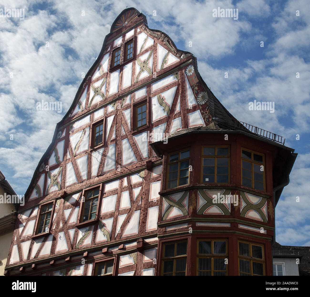 Traditional half-timbered building in Miltenberg, Franconia,Bavaria ...