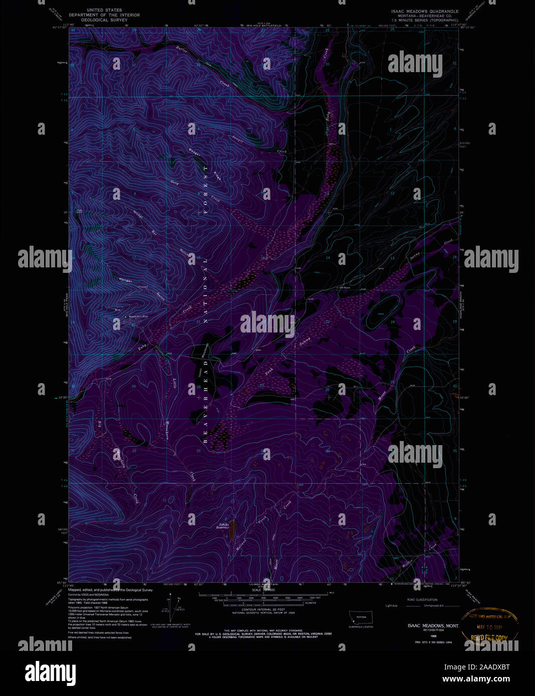 USGS TOPO Map Montana MT Isaac Meadows 264633 1966 24000 Inverted ...