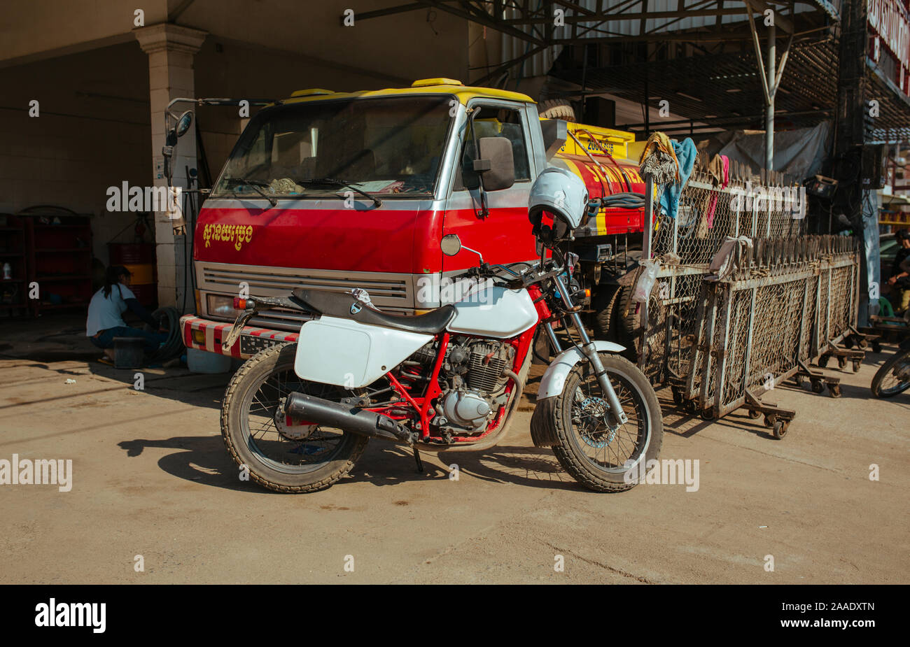 Motorbike, scooter, traditional two wheels transport in Asia Stock ...