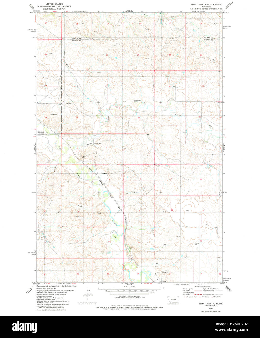 Map of ismay hi-res stock photography and images - Alamy
