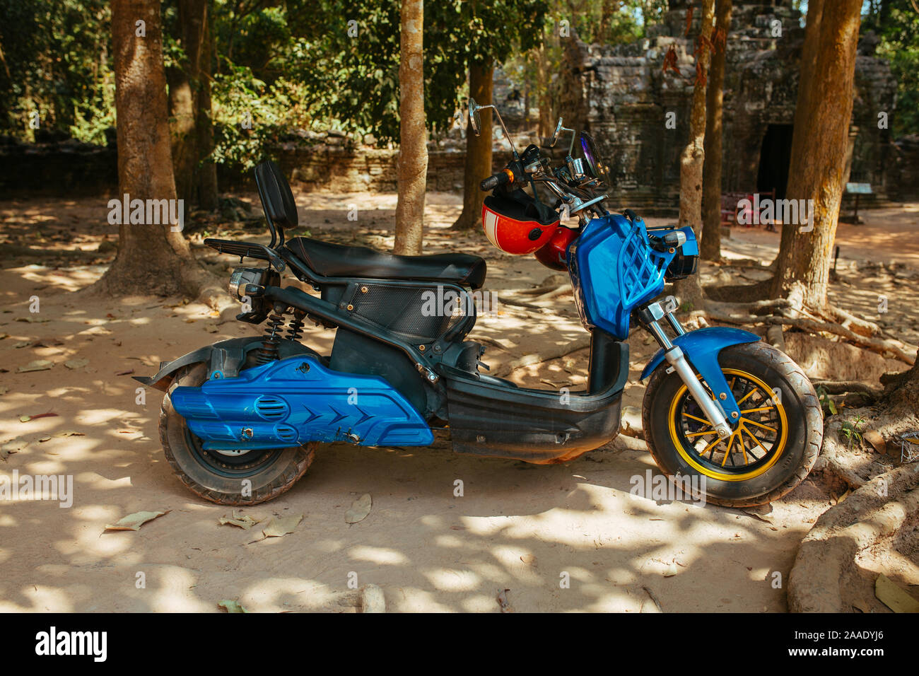 Motorbike, scooter, traditional two wheels transport in Asia Stock ...