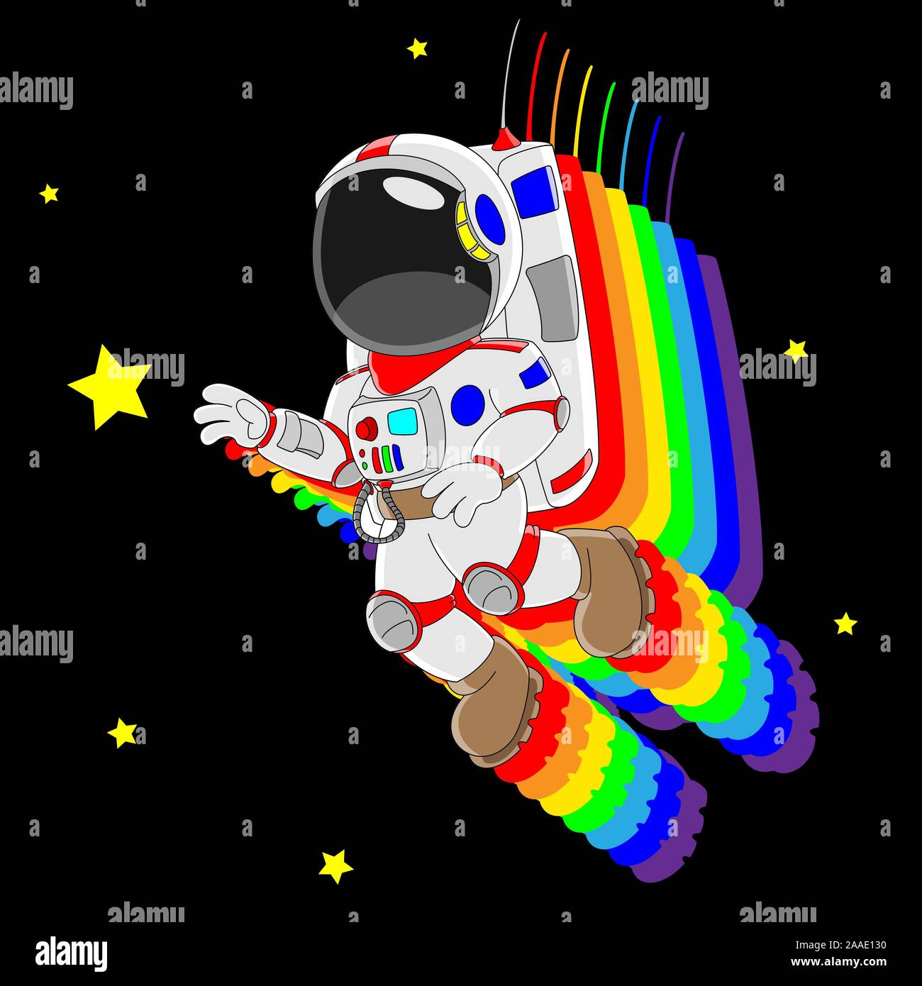 Cartoon astronaut flying Stock Vector Image & Art - Alamy